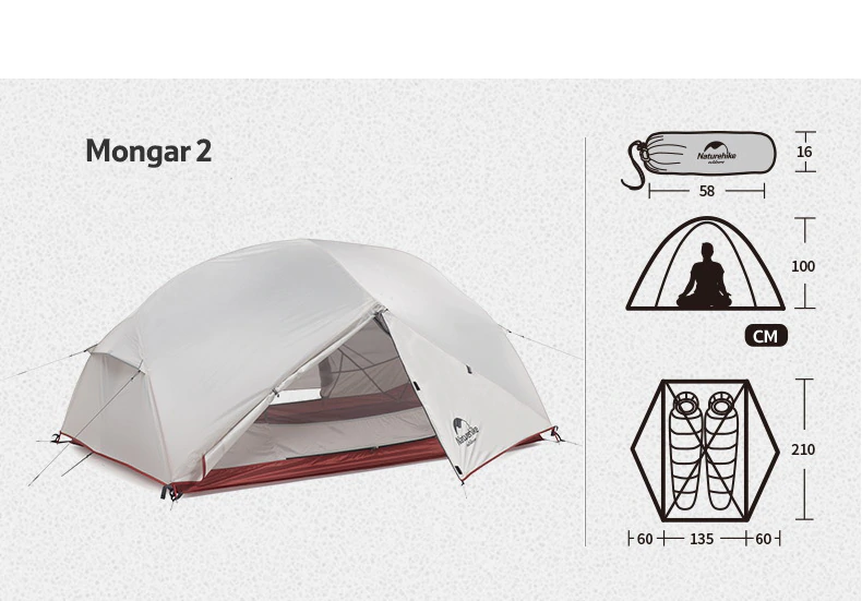 Naturehike Custom Mongar 1 2 3 People Waterproof Double Layer Outdoor ...